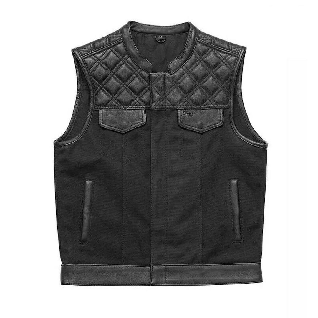 Hunt Club Style Men's Gator Leather Vest Motorcycle Biker Concealed ...