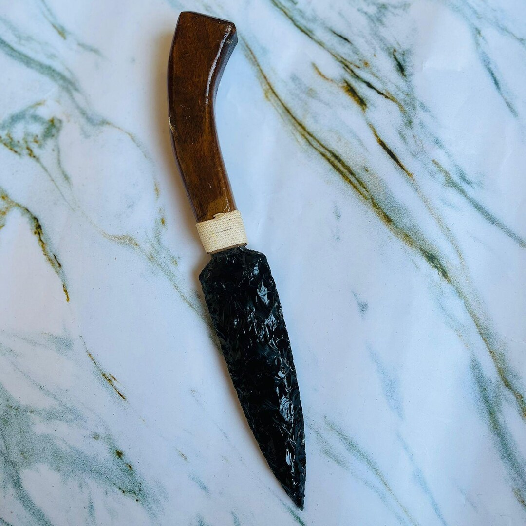 Handcrafted 10-inch Obsidian Arrowhead Knife – Spiritual & Ceremonial ...
