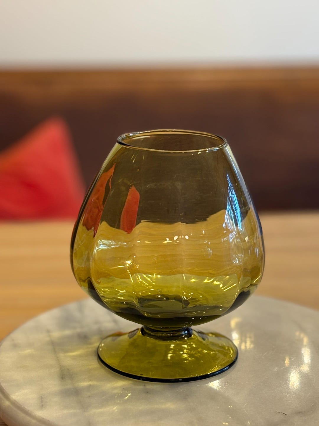 Vintage Green Empoli Glass Brandy Snifter - Etsy