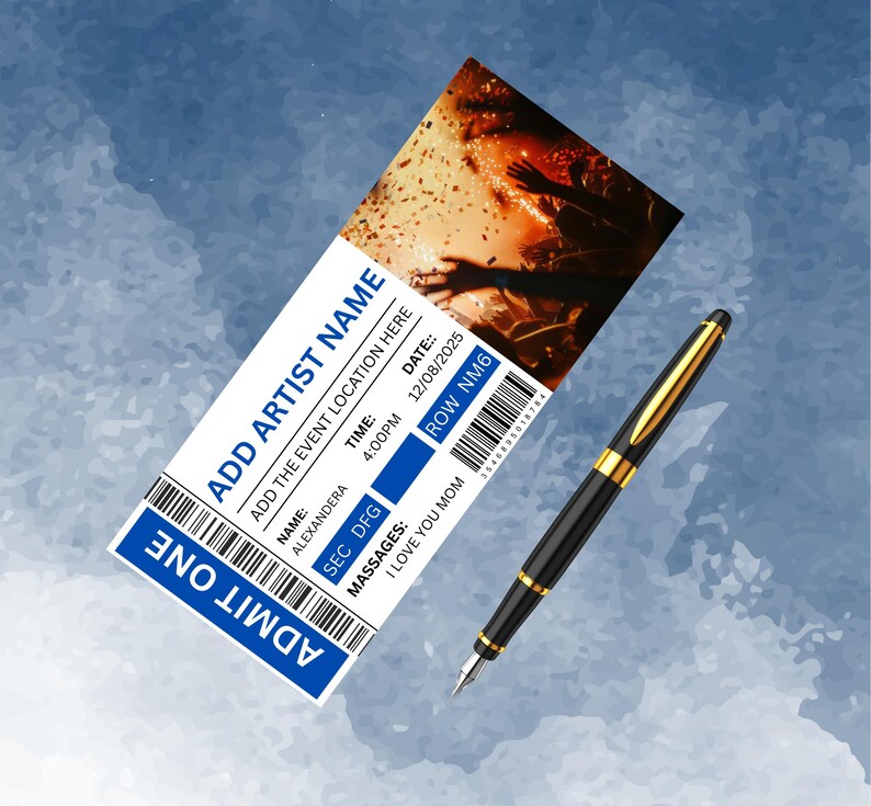 Editable Concert Ticket Template: Surprise Gift Voucher (canva, Instant ...