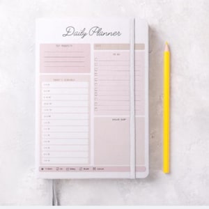 Minimalist Daily Planner Printable: Undated Schedule, Productive List ...