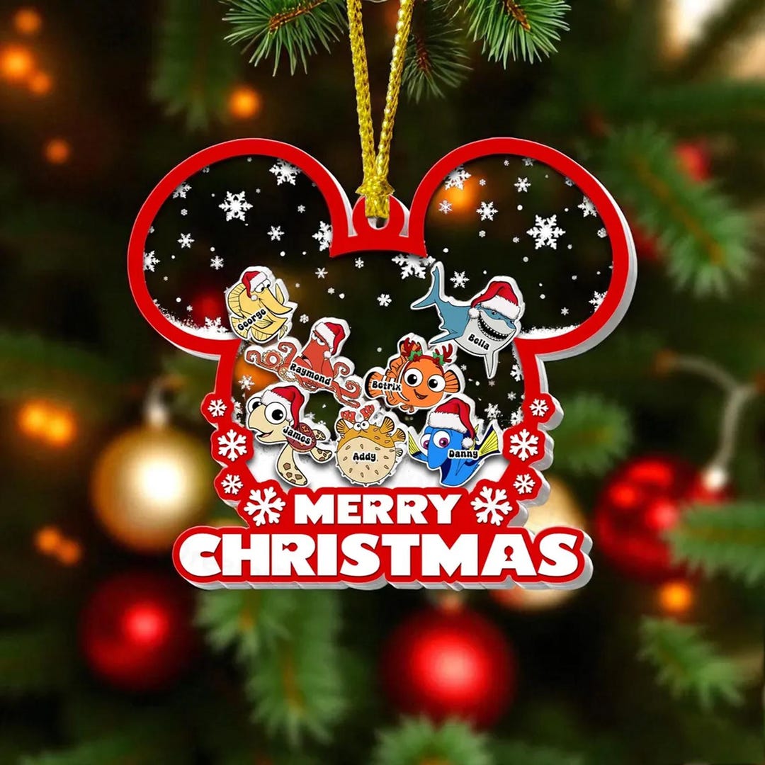 Personalized Disney Finding Nemo Family 4D Shaker Ornament, Custom ...