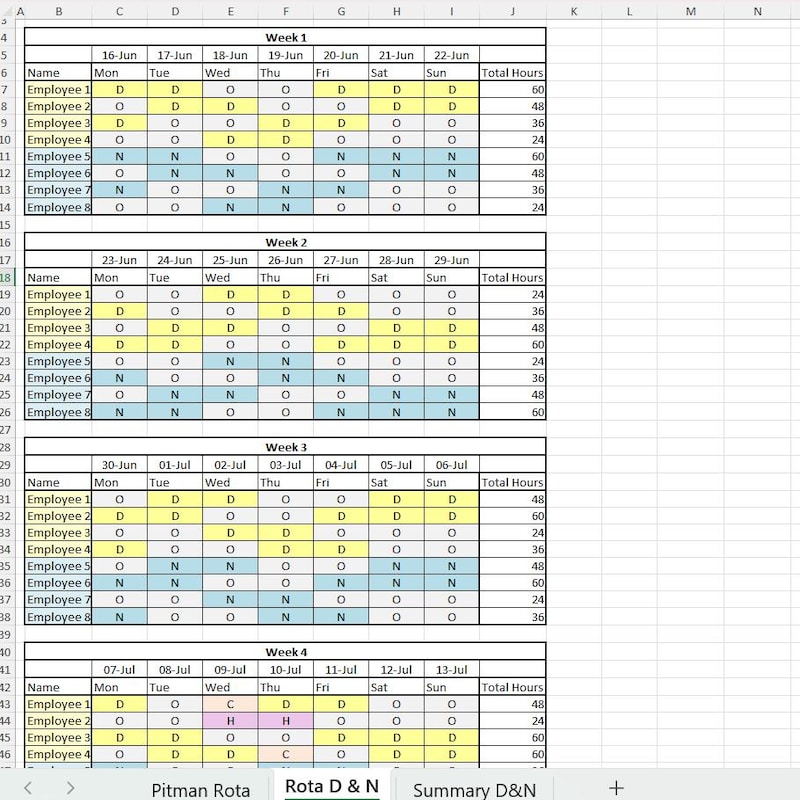 Color Coded Schedule - Etsy