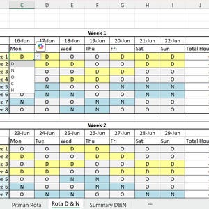 2-2-3 Pitman Rota Template | Color Coded Staff Schedule Excel - Etsy