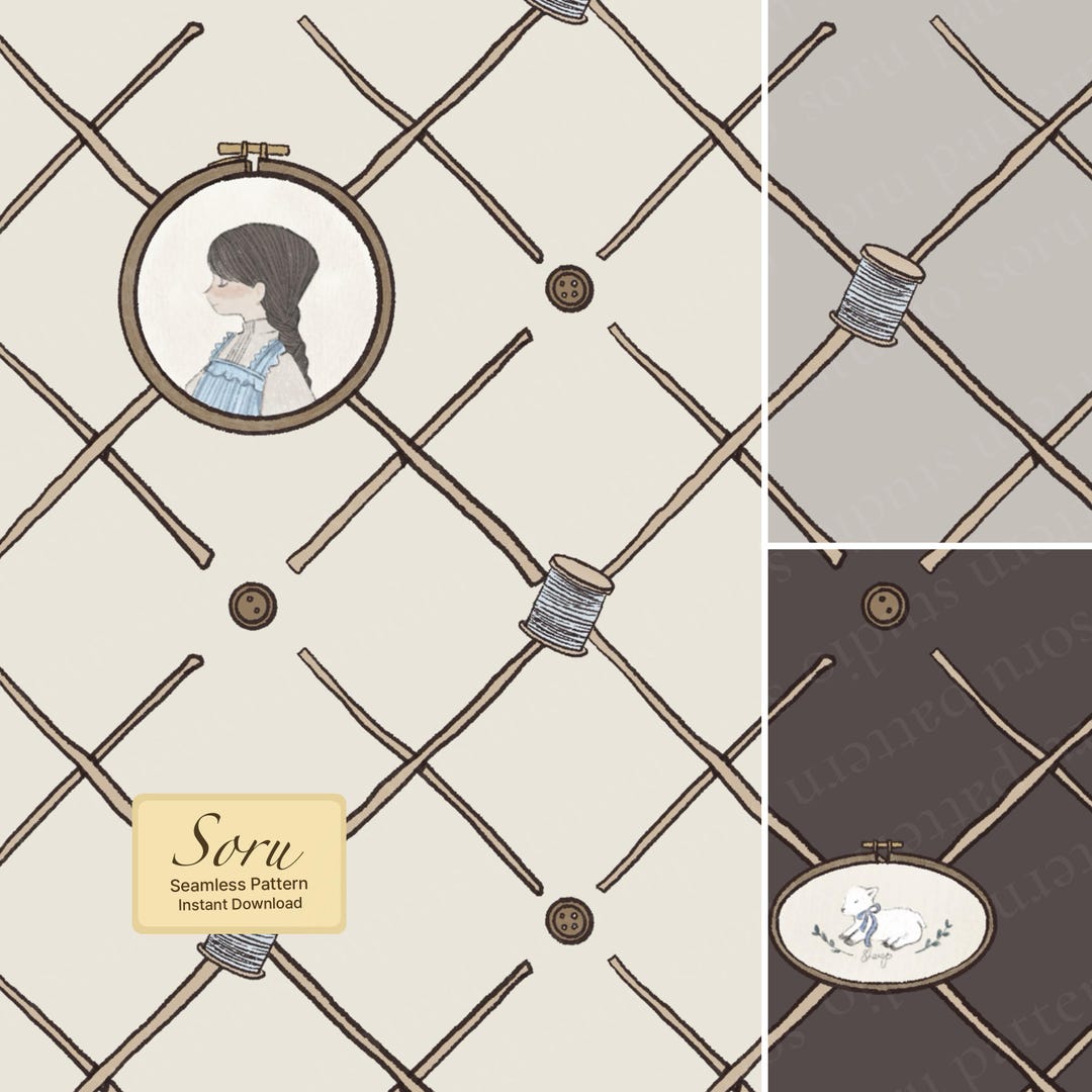 Diamond Sewing Grid Seamless Pattern Printable Digital Paper for Fabric ...