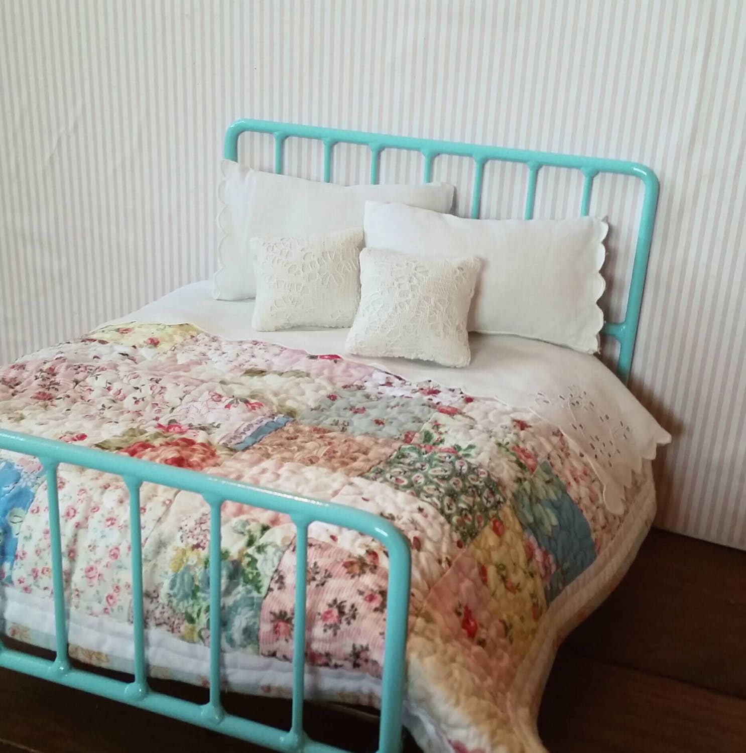 Doll Bed Double Size Retro Style Metal Bed 1/6 Scale for | Etsy