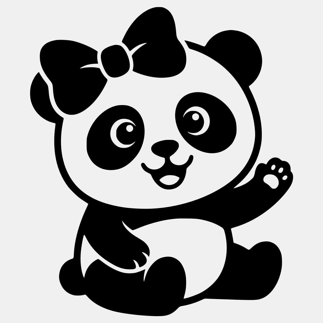 Panda Cub SVG, Waving Paw Clipart (digital Download) - Etsy