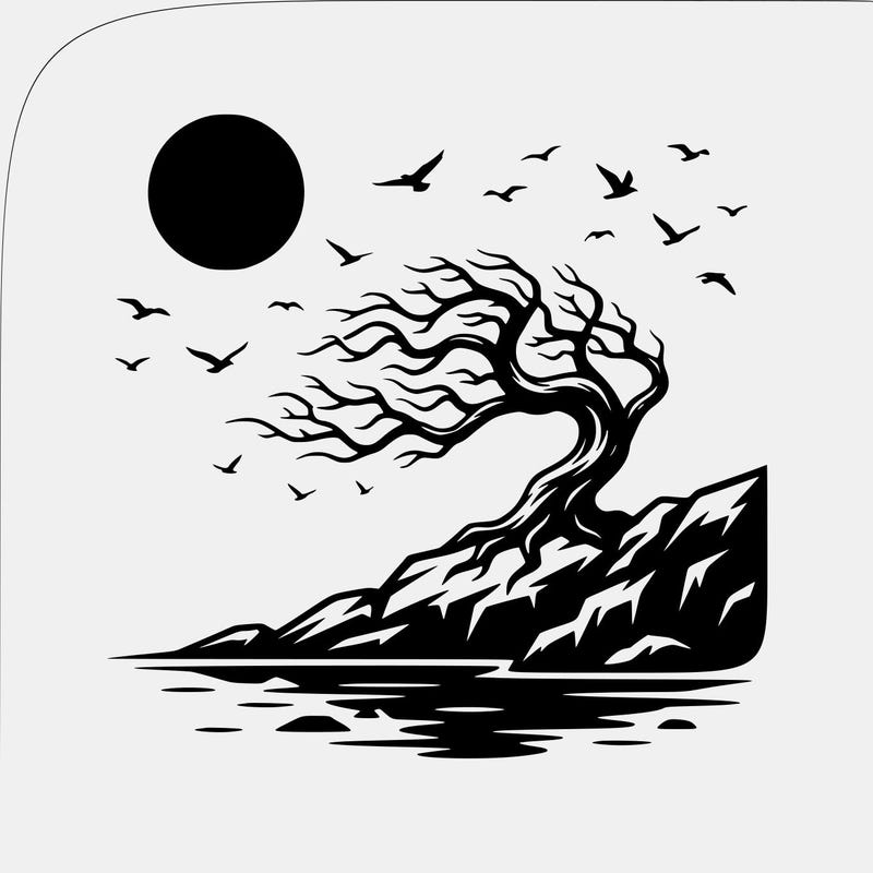 Windswept Tree - Etsy