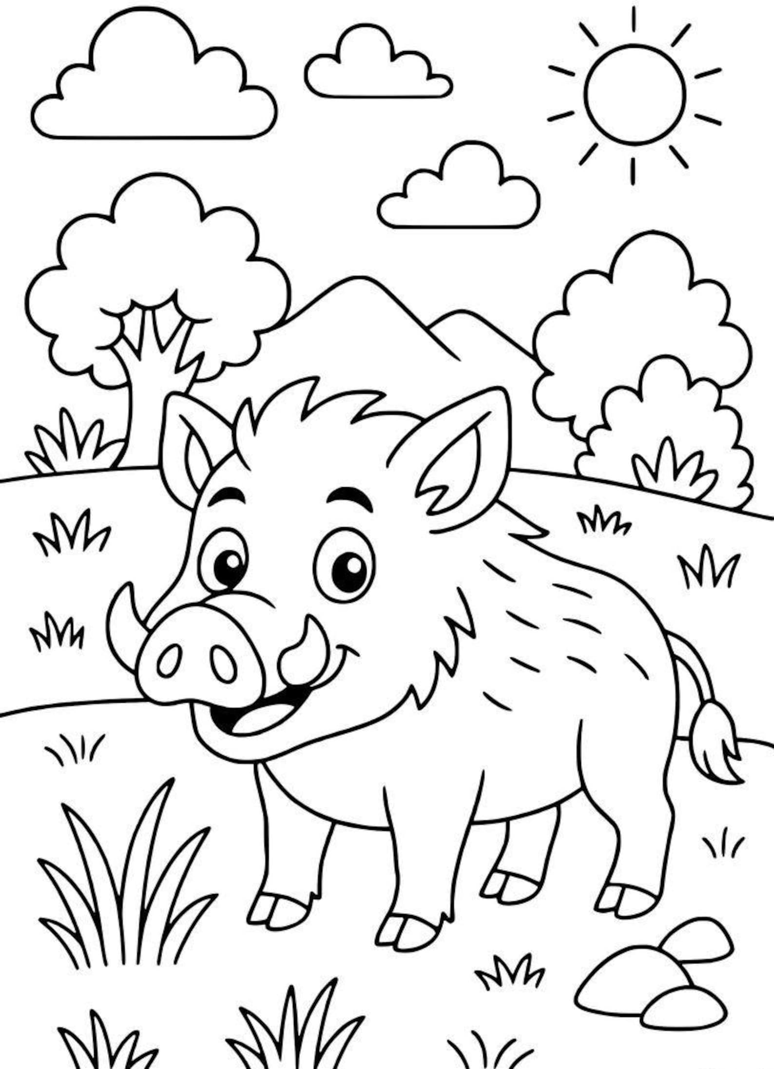 20 Cute Animal Coloring Pages PDF | Farm, Jungle & Wild Animals ...