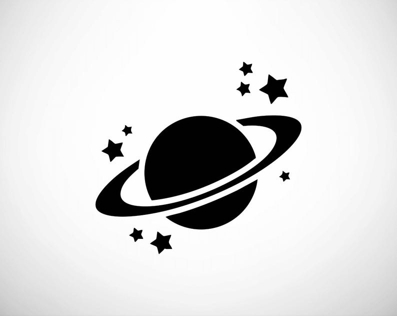 Planet SVG, Saturn Stars SVG PNG, Space Silhouette Clipart, Astronomy ...