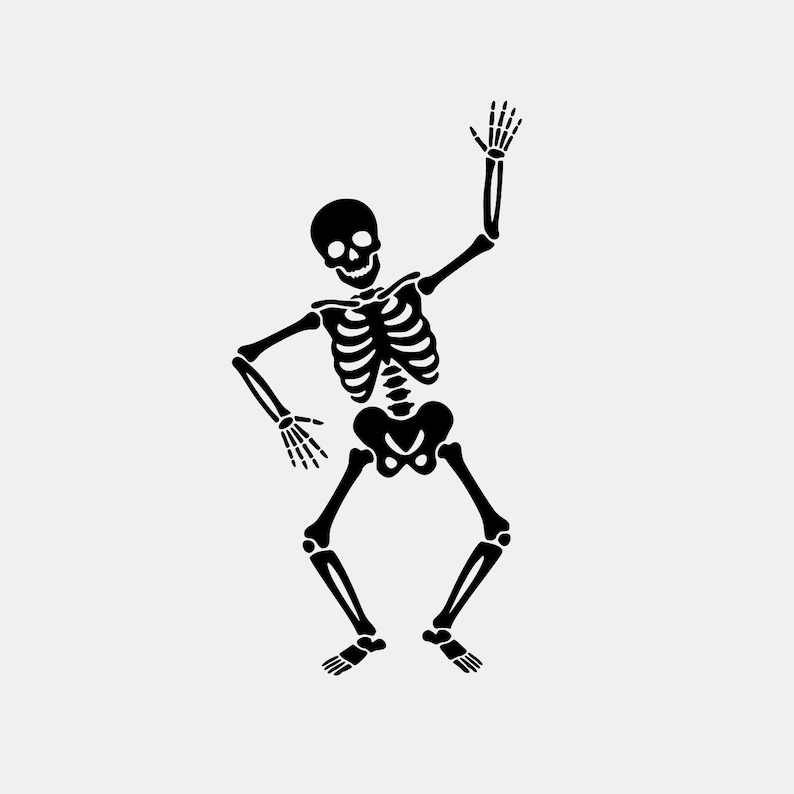 Dancing Skeleton SVG, Halloween Clipart, Spooky Skeleton Vector Art for ...