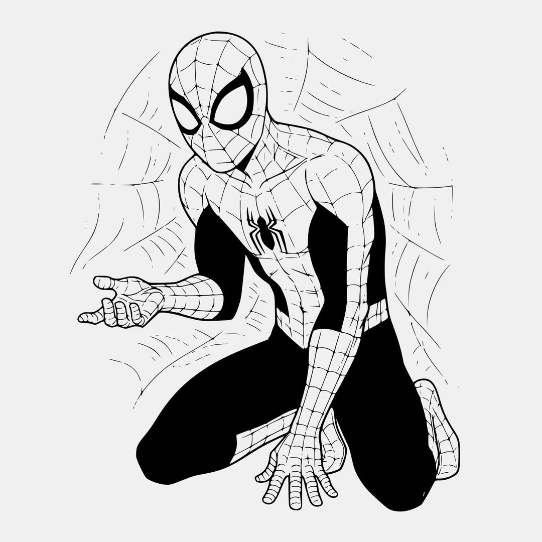 Spider-man Empathy Pose SVG, Marvel Hero Comforting Digital Art ...
