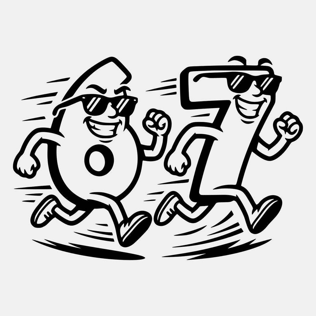 Sechs und Sieben Rassen SVG PNG: Bold Cartoon Design (Digitaler ...