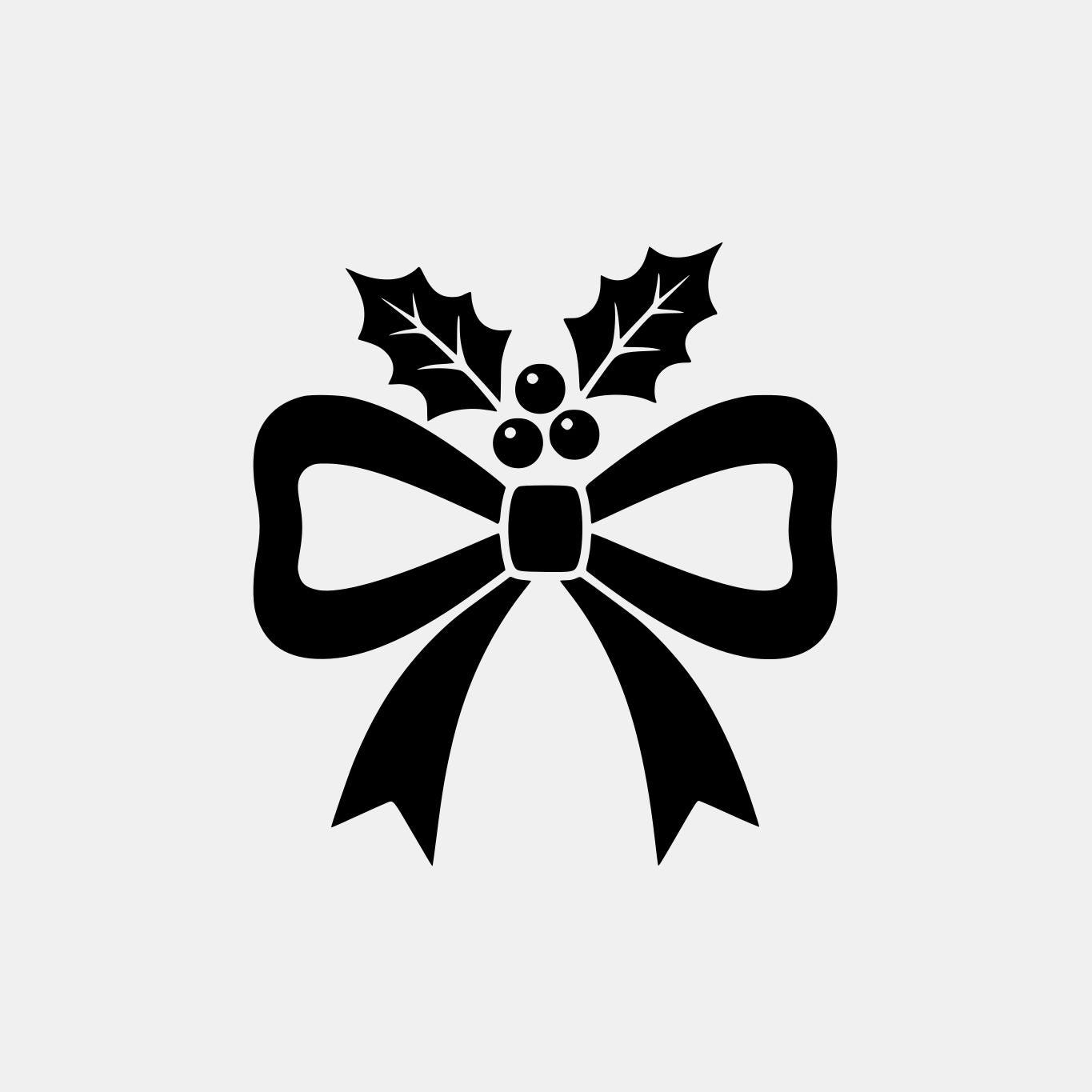 Merry Christmas Bow SVG, Holly Berry Clipart, Holiday Ribbon Instant ...