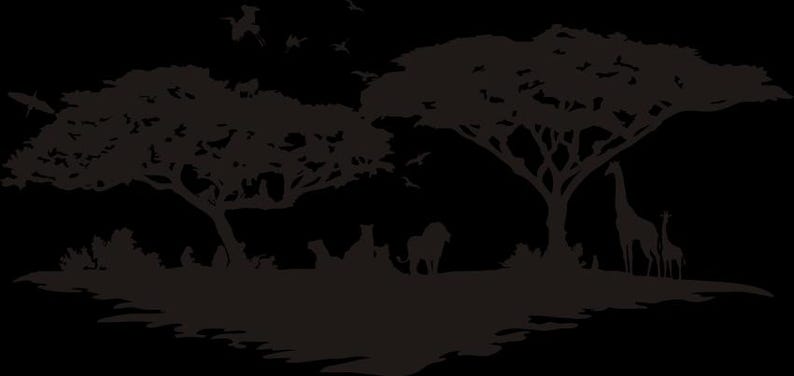 Safari Animals SVG | African Wildlife Silhouette PNG | Jungle Safari ...