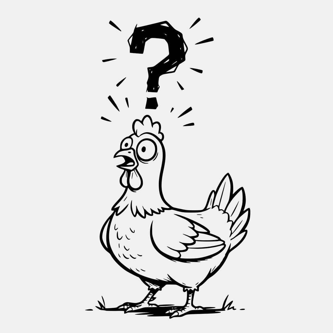Funny Chicken Question Mark SVG, Shocked Hen Clipart (digital Download ...