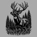 Woodcut Buck: Majestic Deer Art (SVG & PNG) - Etsy