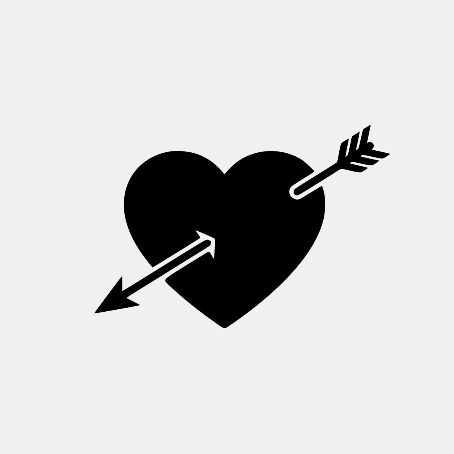 Heart With Arrow SVG, Valentine's Day Cupid Heart Clipart, Love Symbol ...