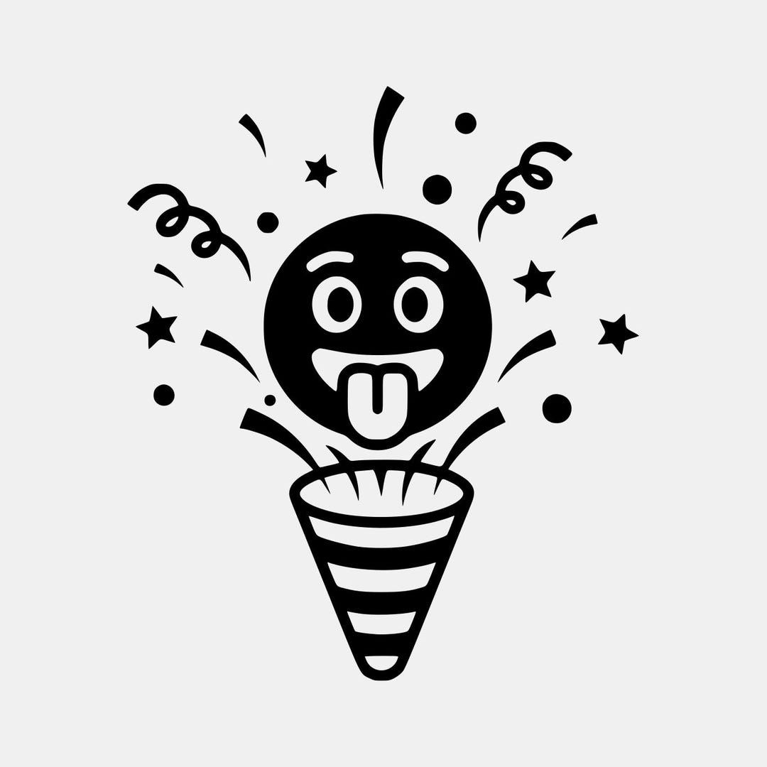 Party Popper Emoji SVG | Funny Face With Tongue Out Clipart | Birthday ...