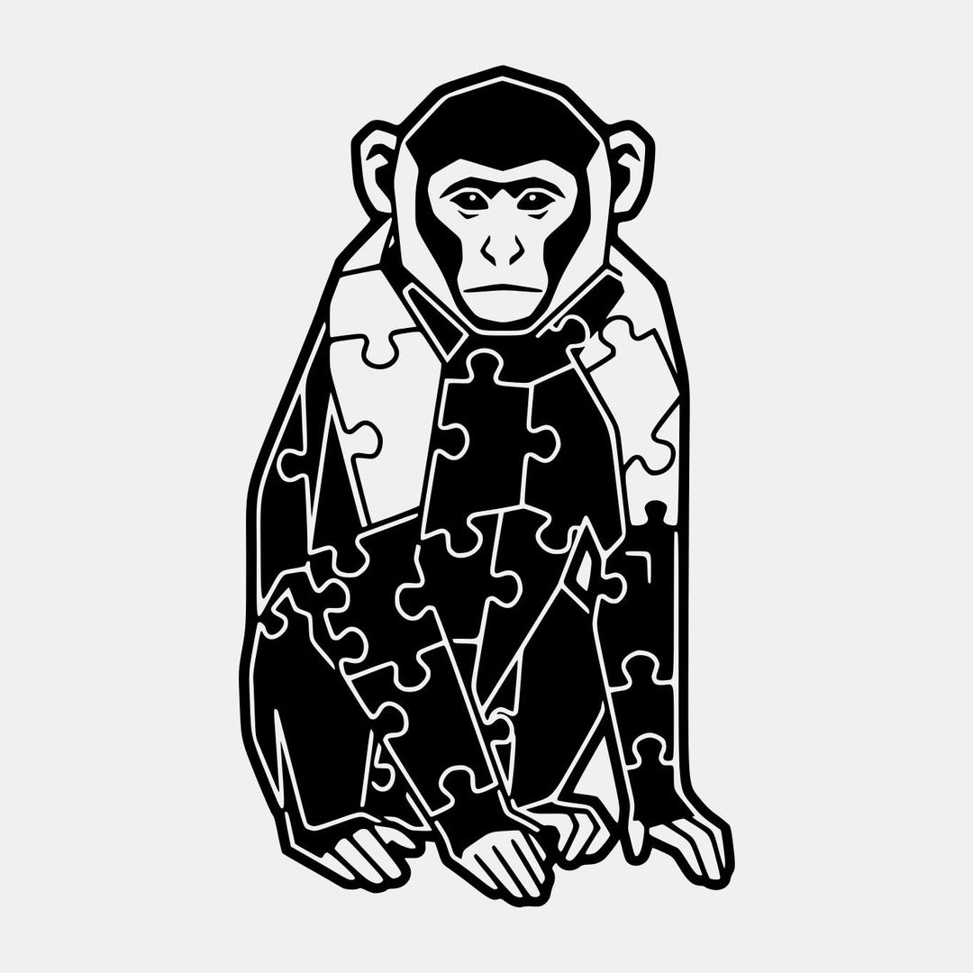 Capuchin Monkey Puzzle SVG, Laser Cut File for Crafts, Animal ...