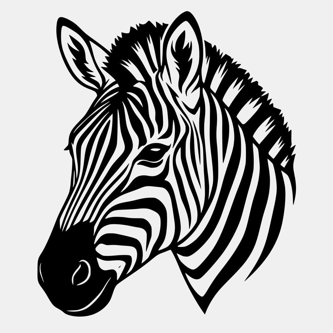 Zebra Head SVG PNG: Bold Graphic Design (digital Download) - Etsy