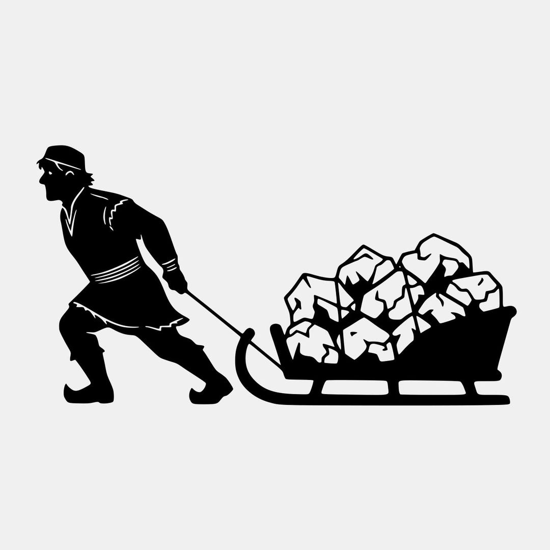 Frozen Kristoff Ice Harvester SVG, Sled Pulling Ice Blocks Digital Art ...