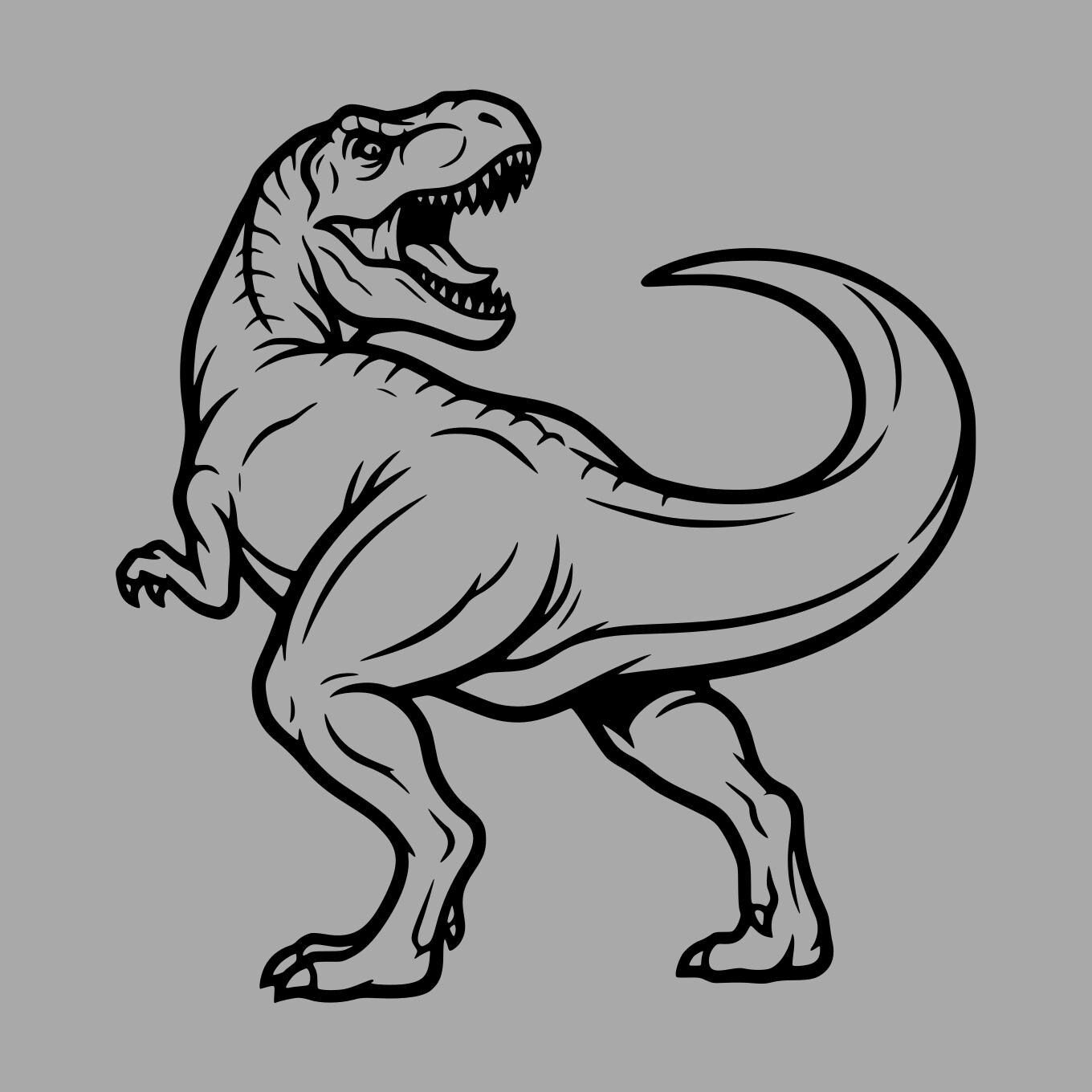 Dinosaur Roar SVG PNG : Bold Line Art Design for Cut Files (digital ...