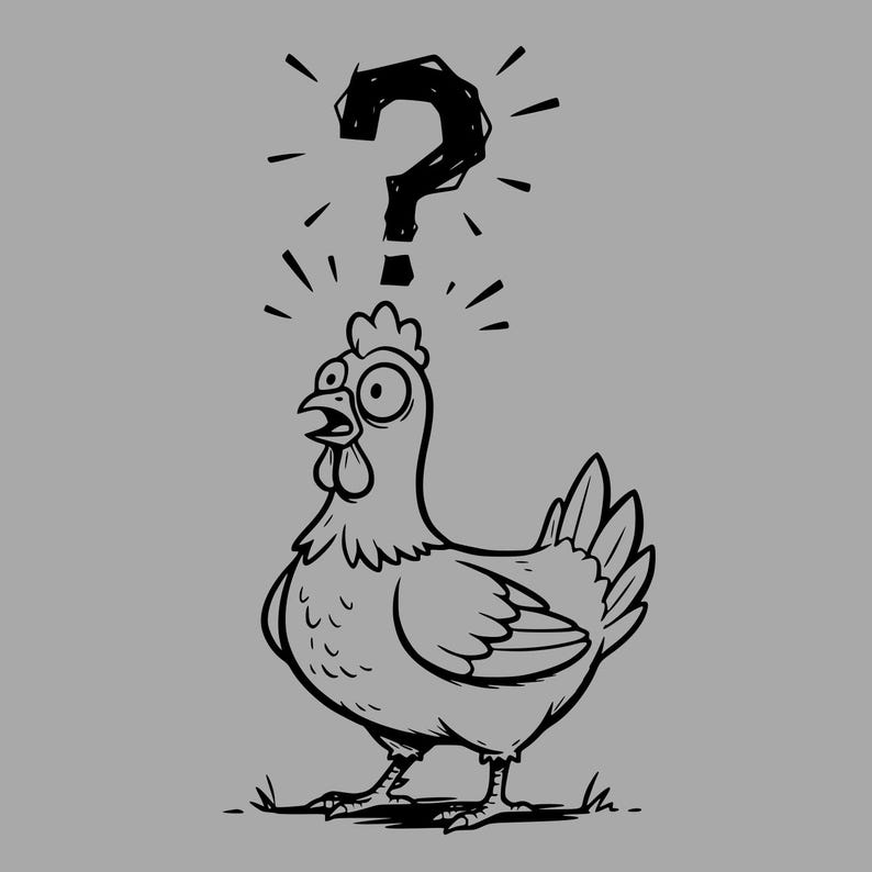 Funny Chicken Question Mark SVG, Shocked Hen Clipart (digital Download ...