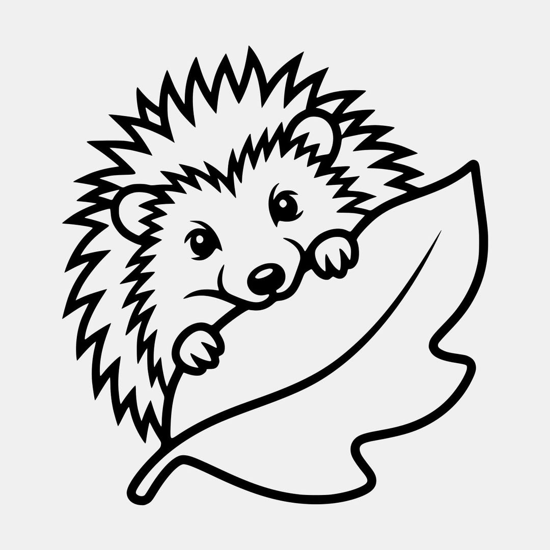 Hedgehog Peeking Line Art: Woodland Design (digital Download) - Etsy