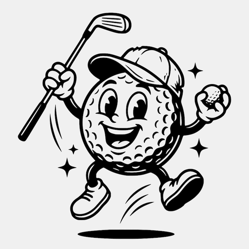 Black Golfer Cartoon Svg - Etsy