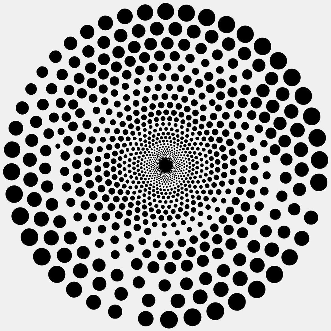 Expanding Dot Spiral SVG, Black and White Radial Halftone Pattern ...