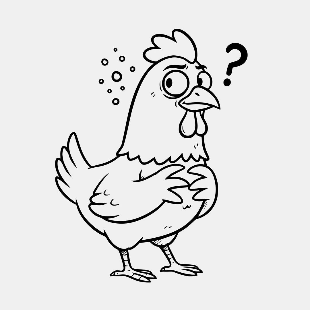 Awkward Chicken Social Anxiety SVG, Funny Uncertain Hen Clipart for T ...