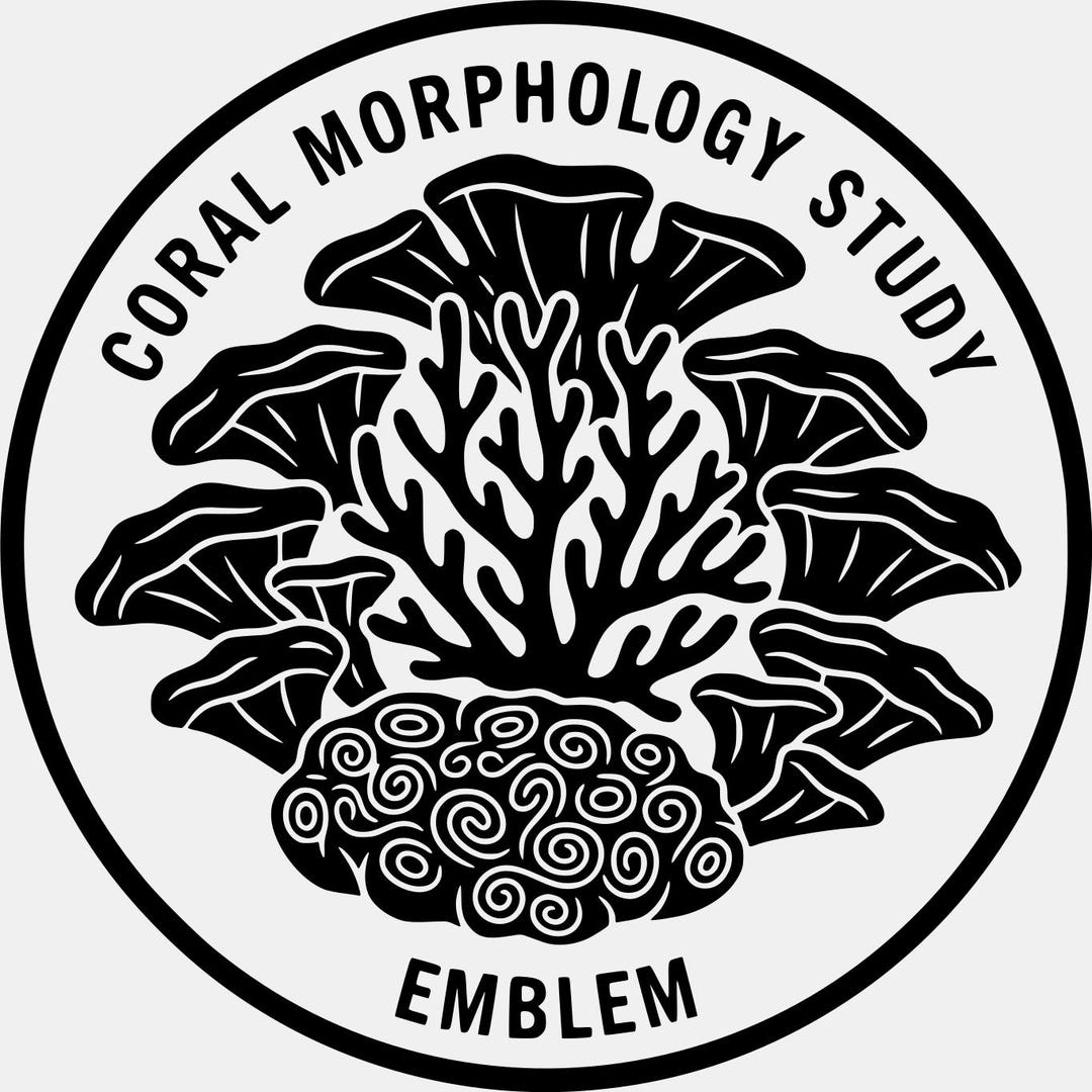 Coral Morphology Study Emblem SVG, Marine Biology Cut File for Crafts ...