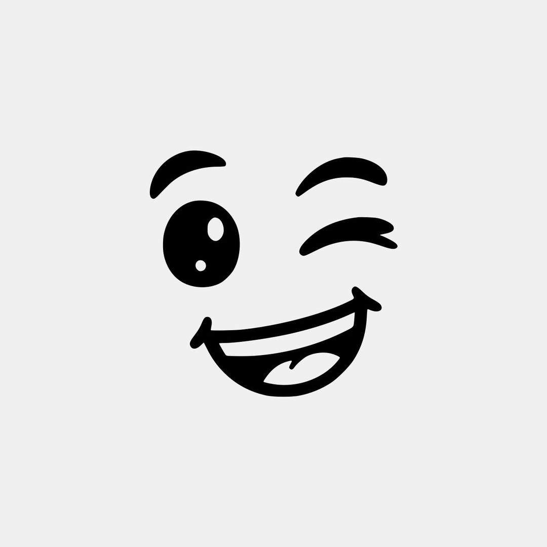Winking Face Doodle SVG, Funny Clipart (digital Download) - Etsy