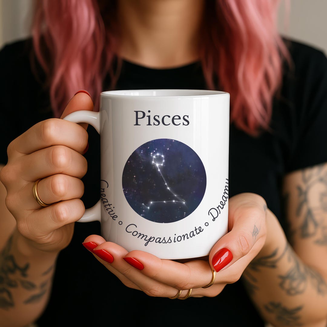 Pisces Mug, Zodiac Constellation Mug, Astrology Coffee Cup, Pisces Gift ...