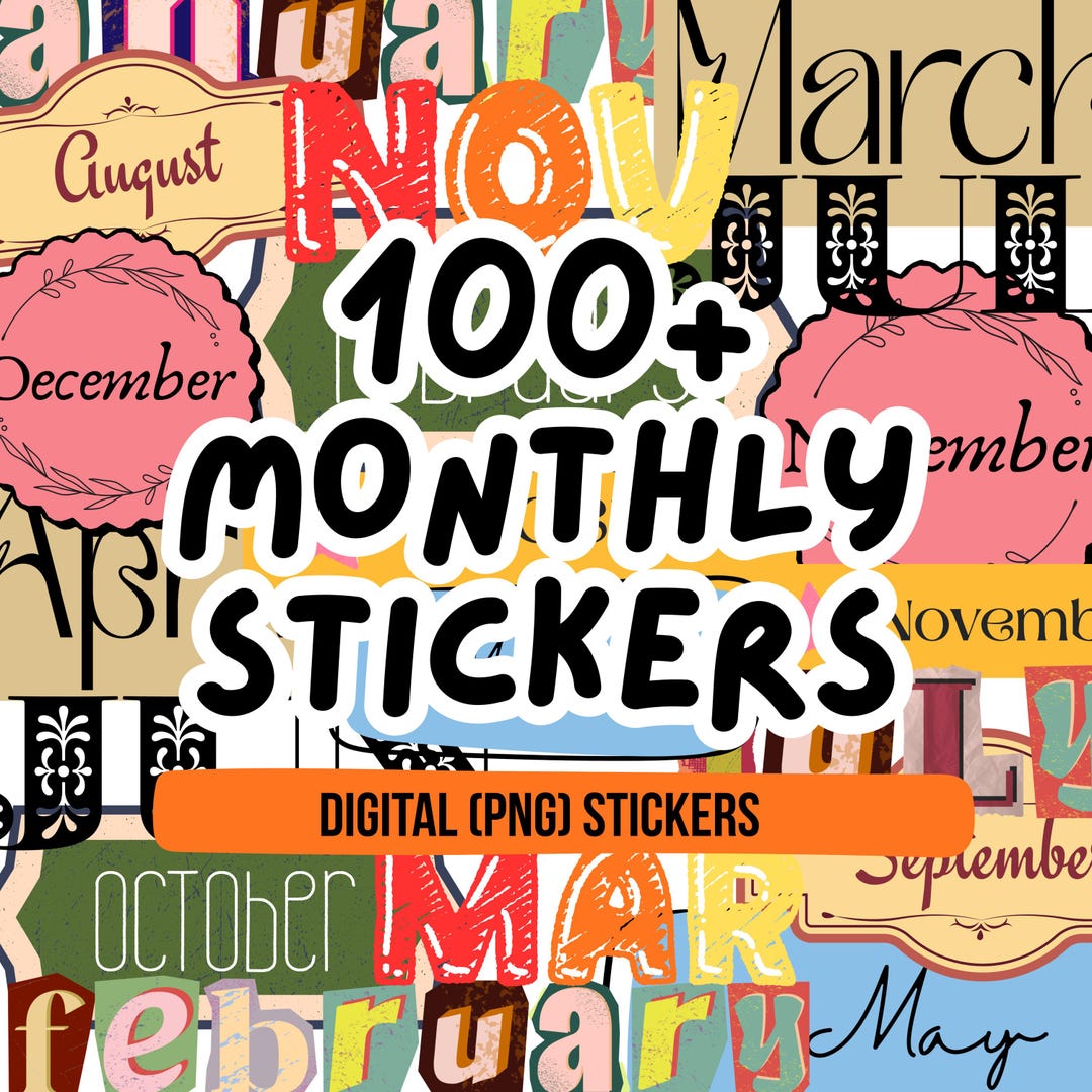 100+ Monthly (months of the Year) for Digital Planners, Digital Deco ...