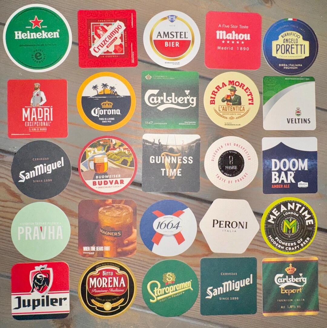 25 European Beer Mats Pack - Genuine - for Home Bar / Pub Experience - Etsy