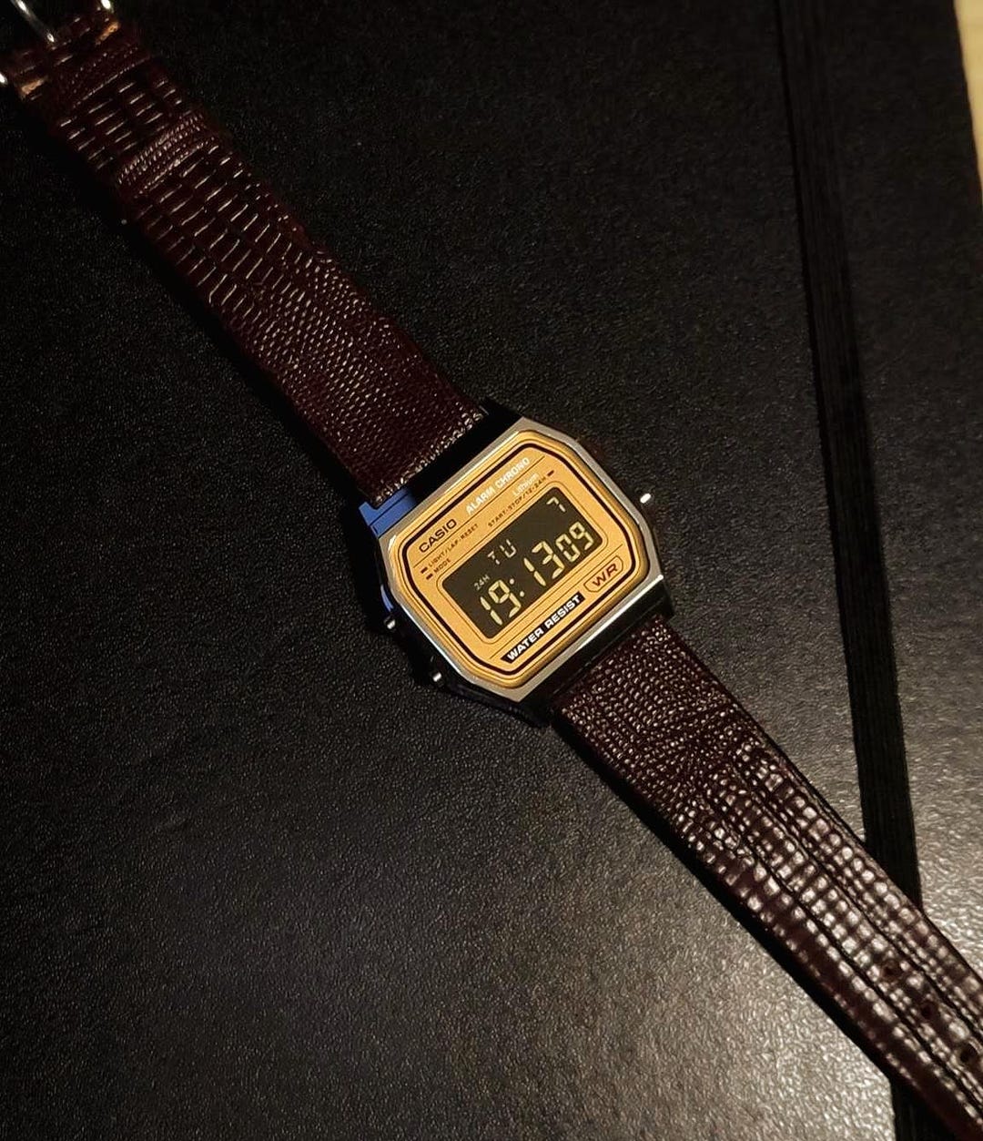 The Shadow – Custom Casio A158 | Negative Display + Dark Brown German ...