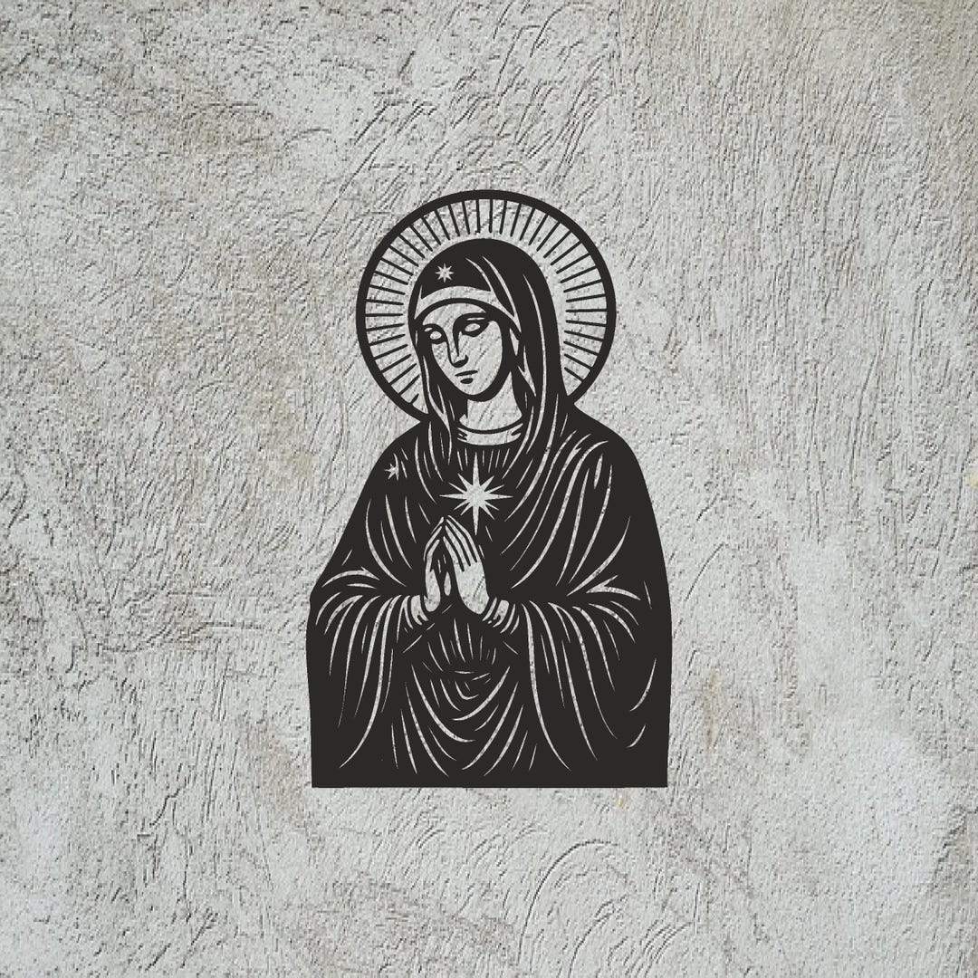Virgin Mary Laser-ready SVG | Madonna Icon Vector for Cnc/cricut ...