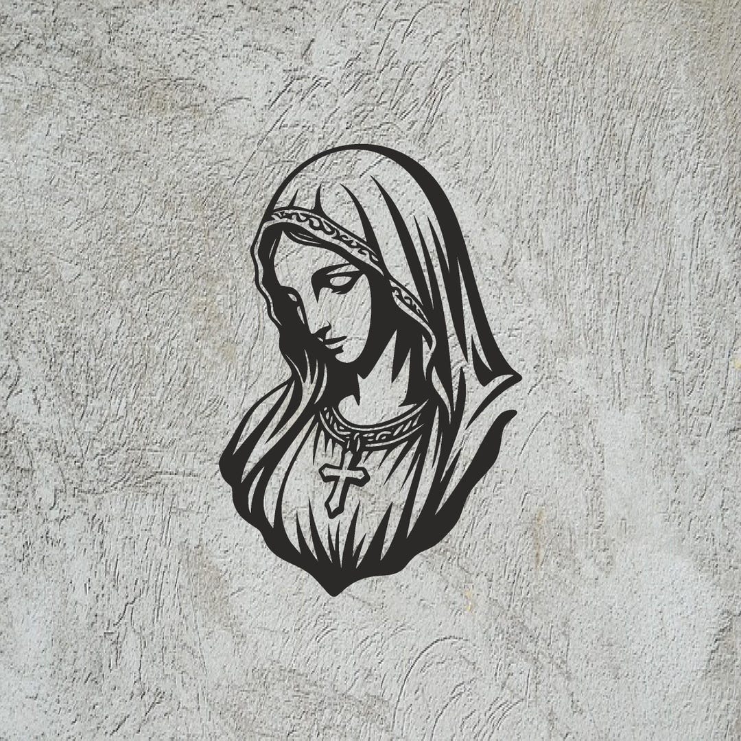 Virgin Mary Laser-ready SVG | Madonna Icon Vector for Cnc/cricut ...