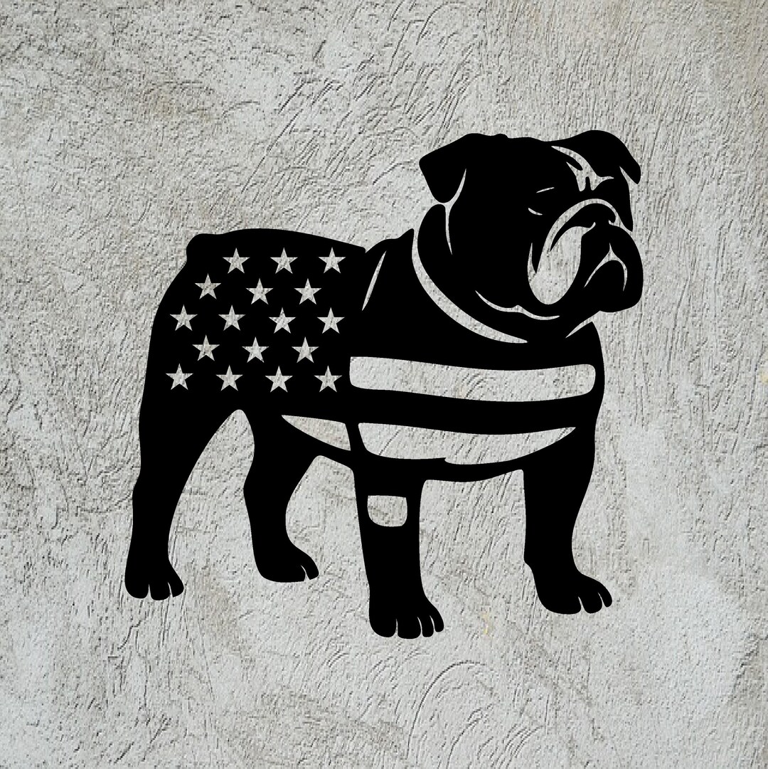 American Flag Bulldog Silhouette SVG – Patriotic Laser Cut File for ...