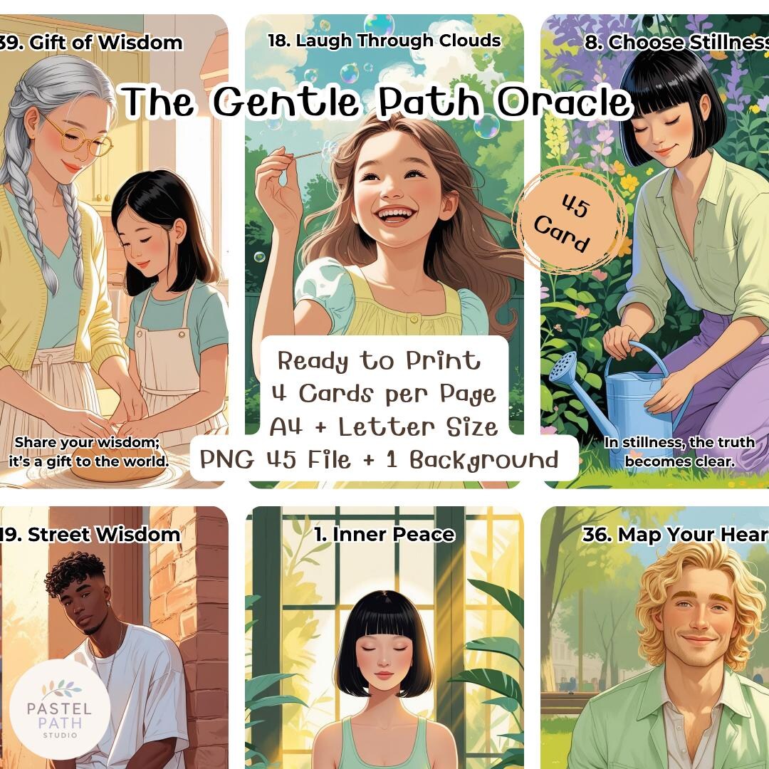 The Gentle Path Oracle | Digital Download Printable Deck | Affirmation ...
