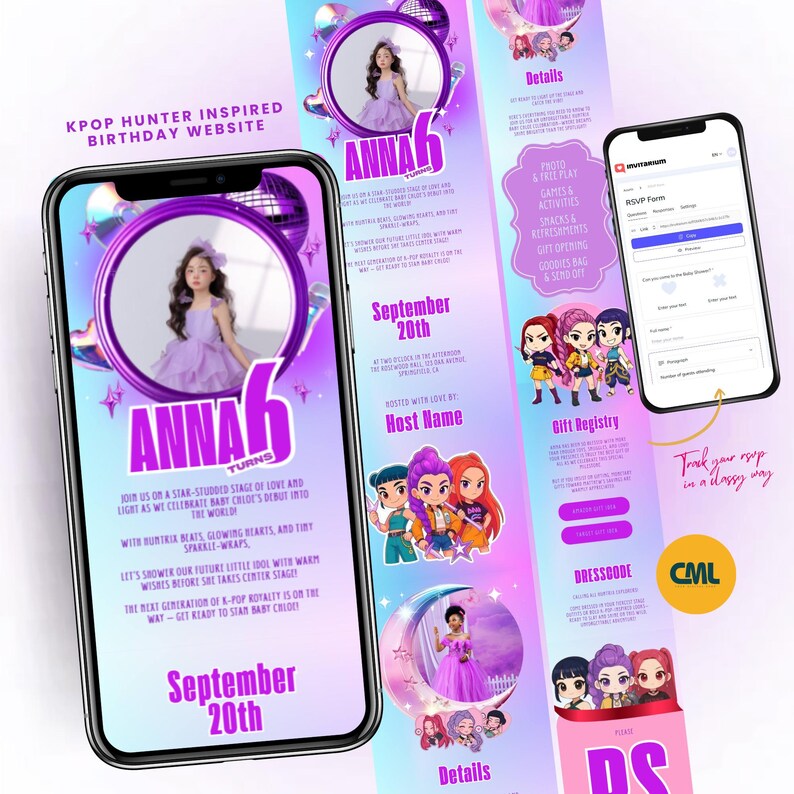 K-pop Birthday Website Template: Fun Idol-inspired Design (digital ...