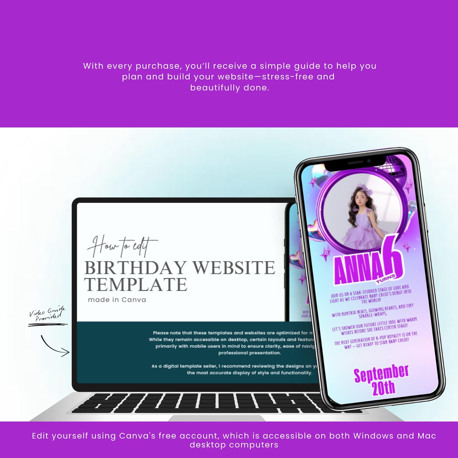 K-pop Birthday Website Template: Fun Idol-inspired Design (digital ...