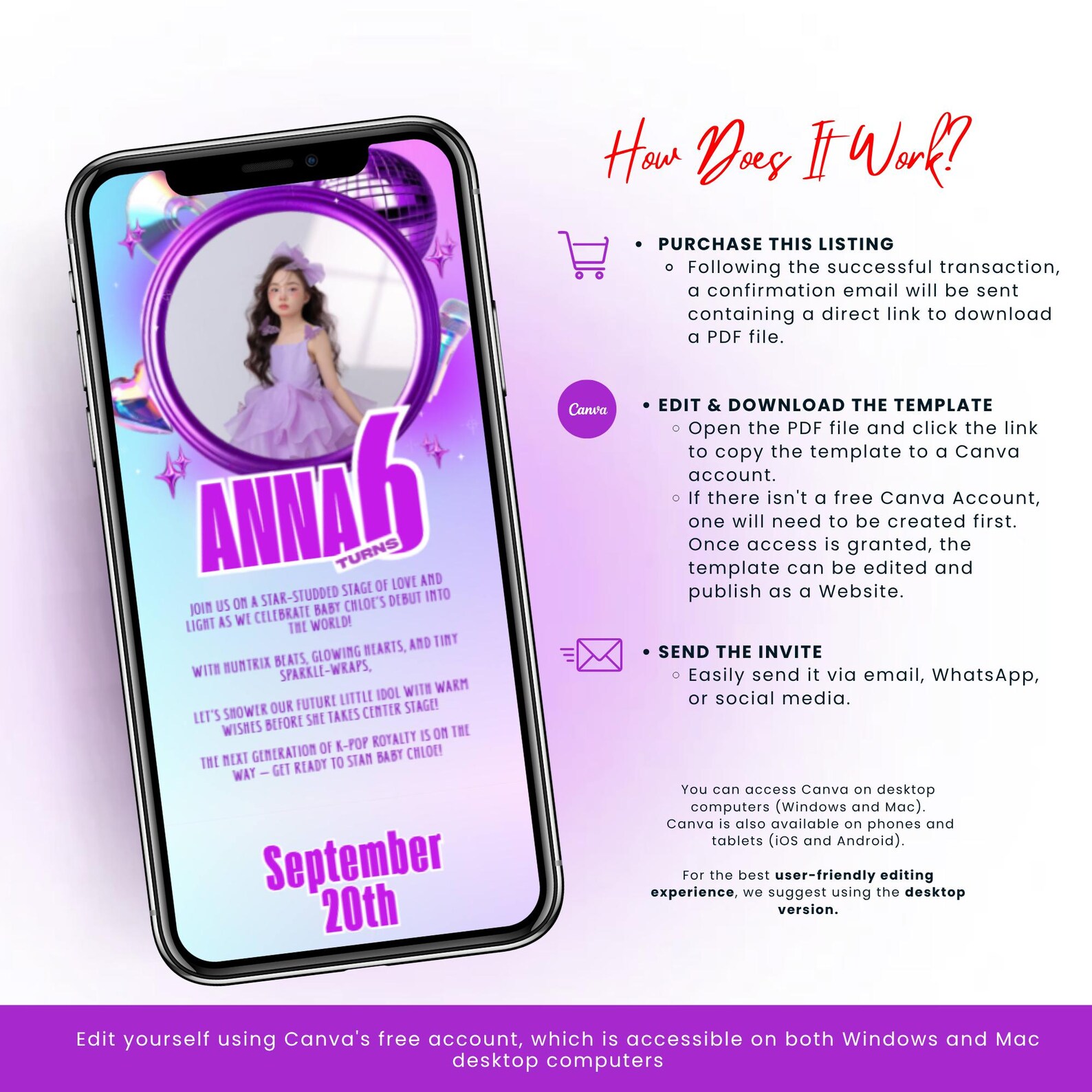 K-pop Birthday Website Template: Fun Idol-inspired Design (digital ...