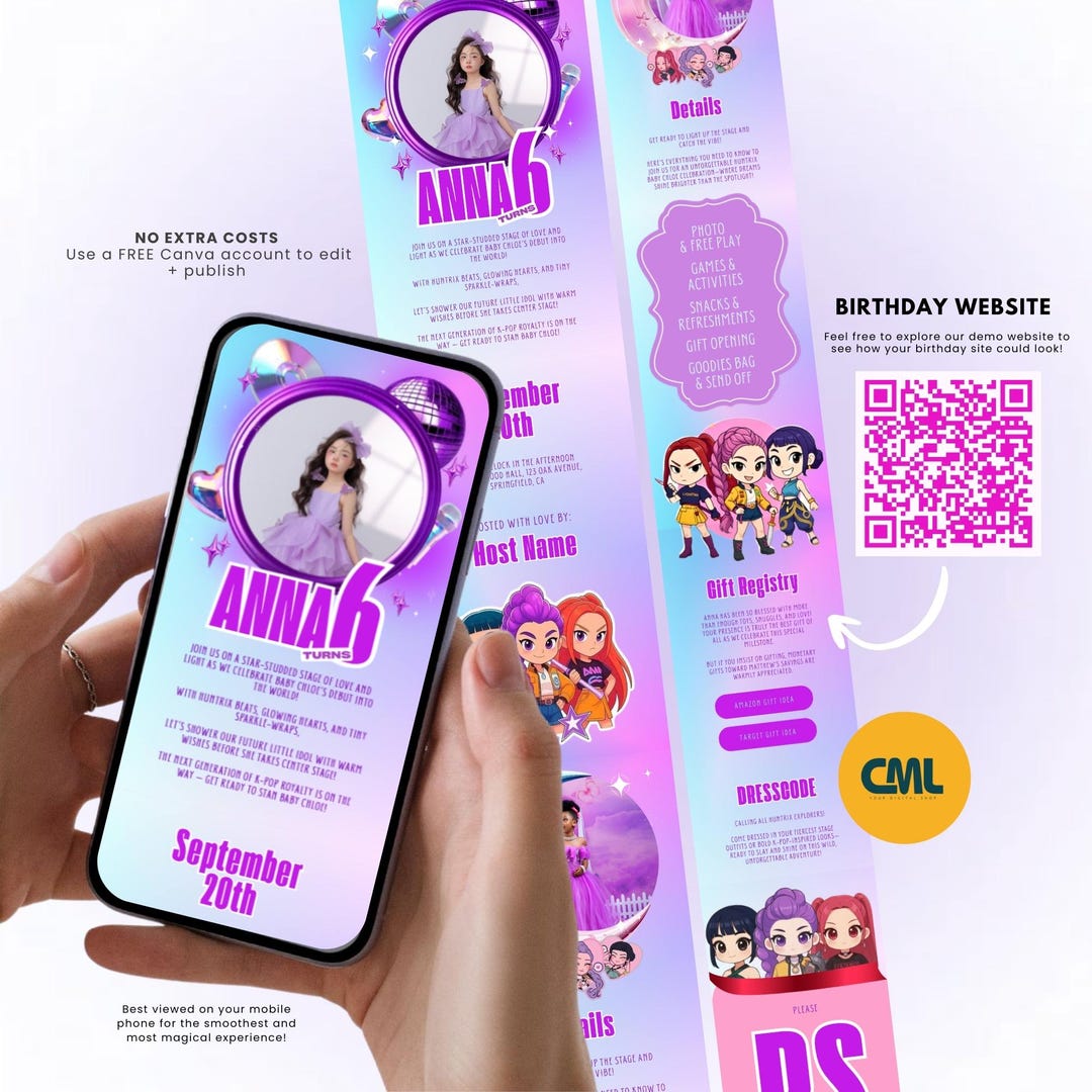K-pop Birthday Website Template: Fun Idol-inspired Design (digital ...