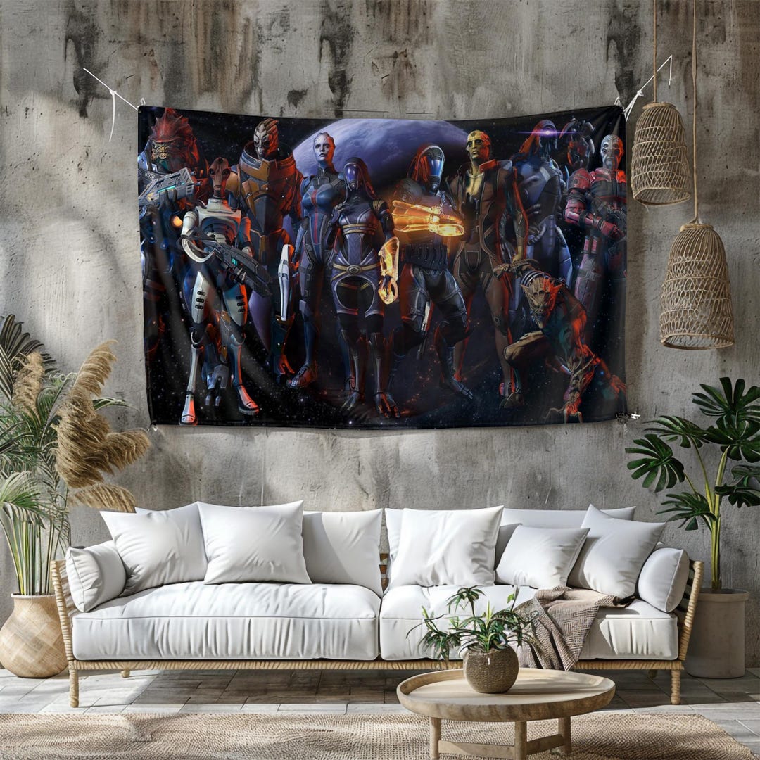 Mass Effect Tapestry: Vibrant Game Art Wall Decor - Etsy