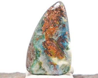 Chalcedony With Native Copper and Chrysocolla From Indonesia, Cabochon ...