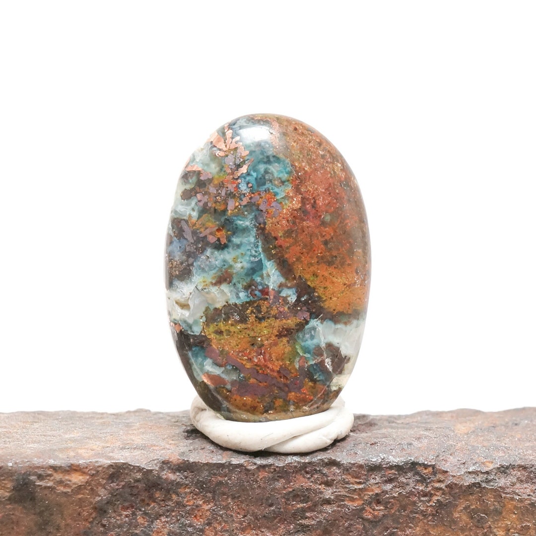 Native Copper Cabochon | Indonesia Native Copper Agate With Chrysocolla ...