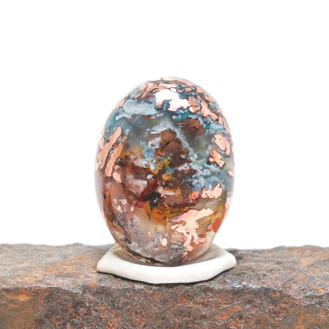Native Copper in Chrysocolla Cabochon Indonesia Native Copper Cab ...